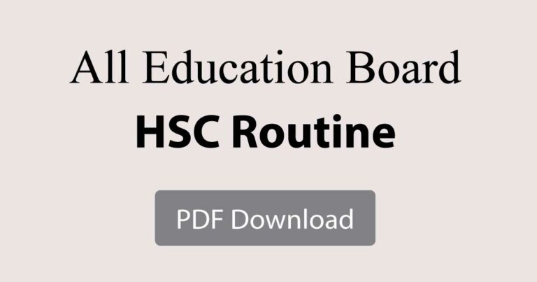 HSC Routine 2025 PDF Download - All Education Board - Result News 24