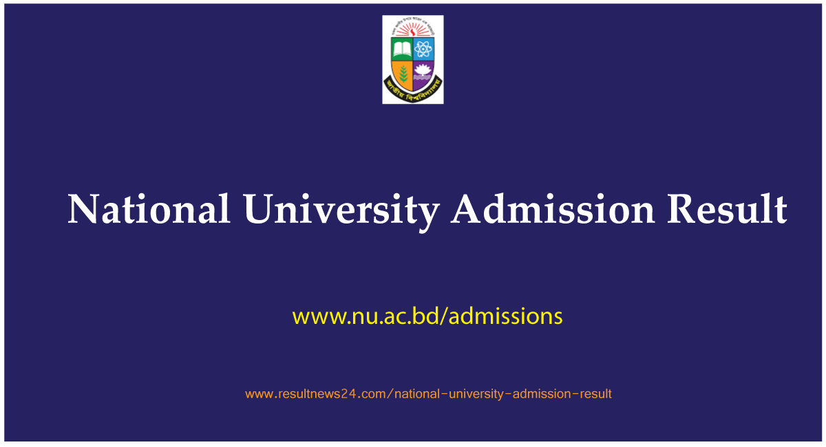 National University Admission Result 2025 - (Honours 2nd Release Slip)